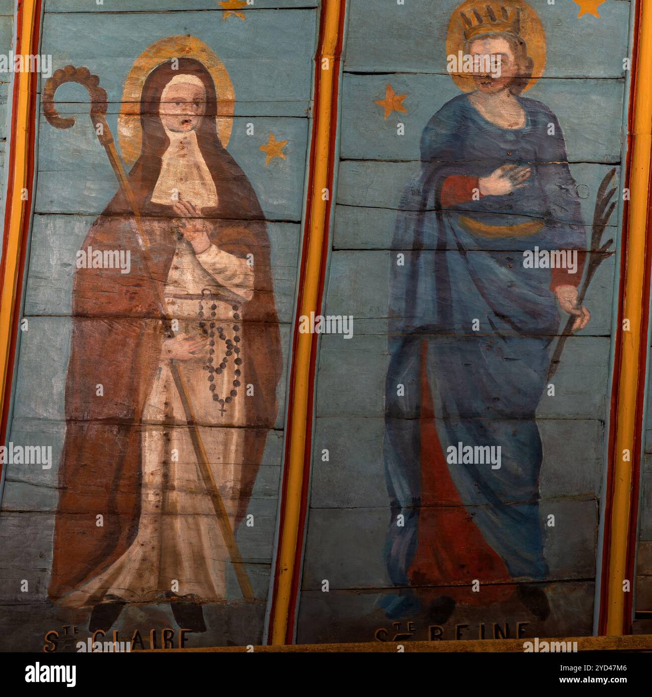 Painted in the mid-1800s on the ceiling vault of a Breton church, two ...