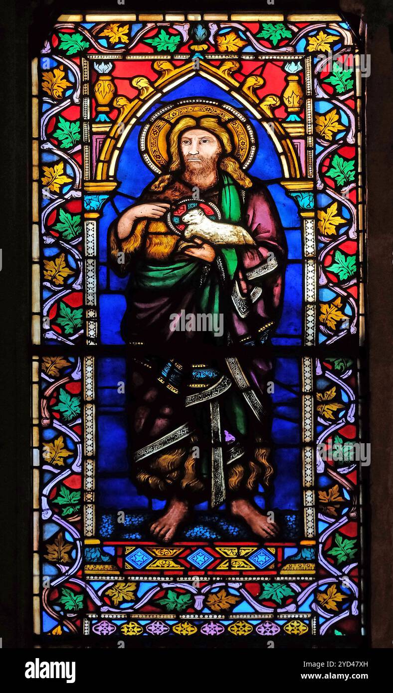 Saint John the Baptist, stained glass window in the Basilica di Santa ...