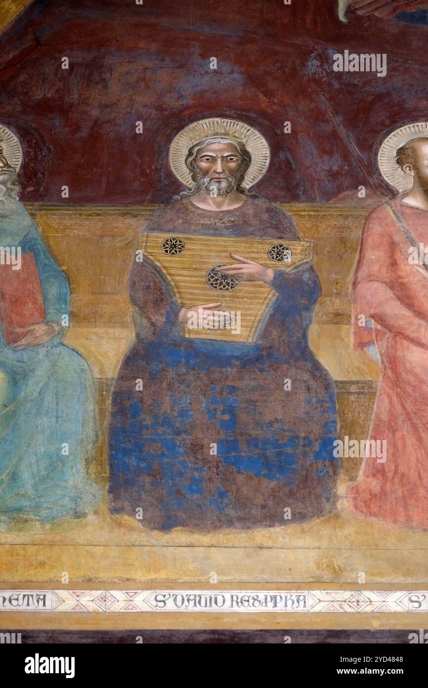 David, detail of the Triumph of St. Thomas Aquinas, fresco by Andrea di ...