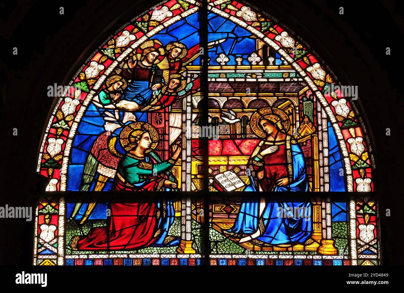 Annunciation to the Virgin Mary stained glass window in Santa Maria ...