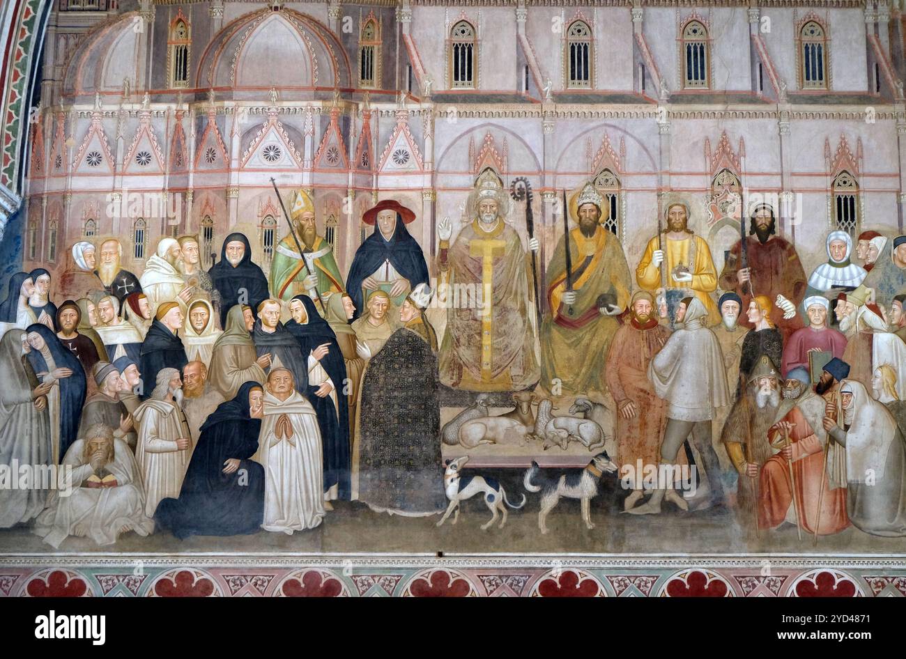 The Active and Triumphant Church detail, fresco by Andrea Di Bonaiuto ...