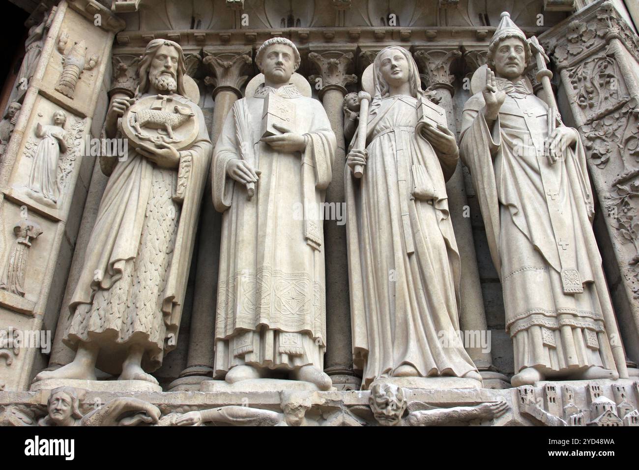 Saint John the Baptist, Saint Stephen, Saint Genevieve and Pope Saint ...