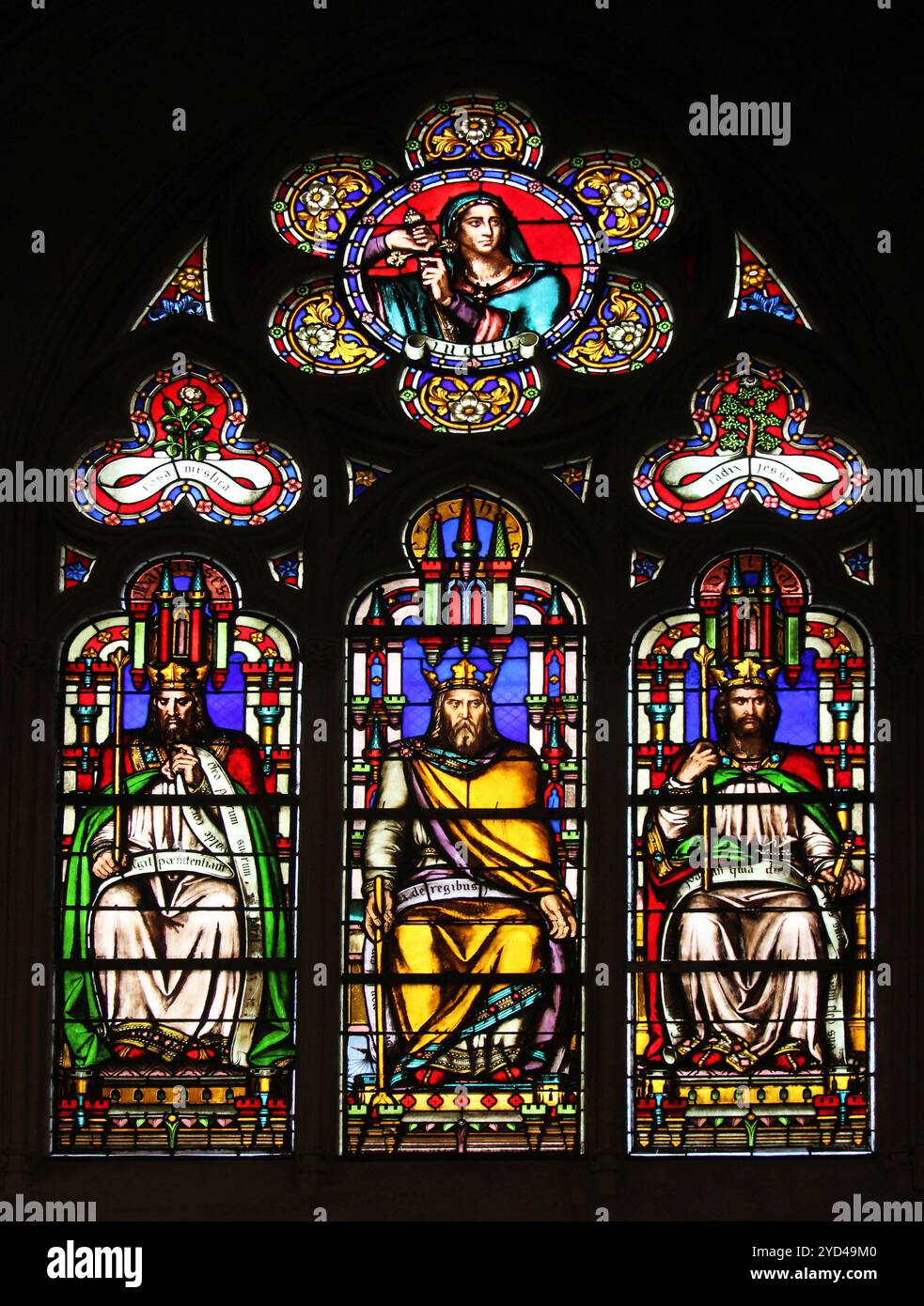 Judith (top), Manasseh, ?, Jonathan, stained glass window from Saint ...