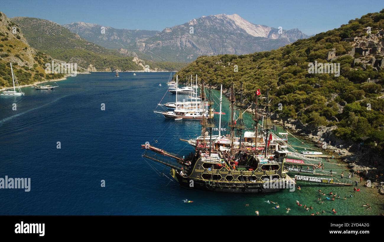 Above the turquoise waters of Turkey, where the sea meets adventure. 🚢 ...