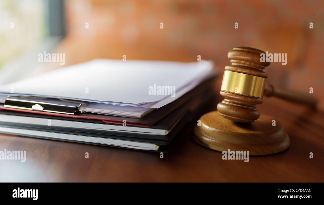 Close up Mallet of the judge at law firm of courtroom Stock Photo - Alamy