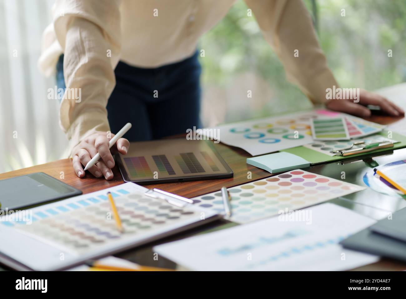 Startup creative designer women planing a project ideas with color ...