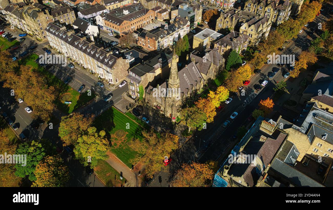 Aerial View of a Historic Town in Autumn in Harrogate Stock Photo - Alamy