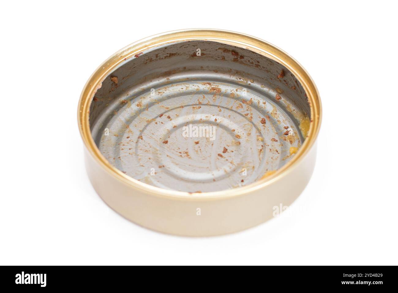 Opened Empty Tin Can Isolated on White Background. Dirty Used Aluminum ...