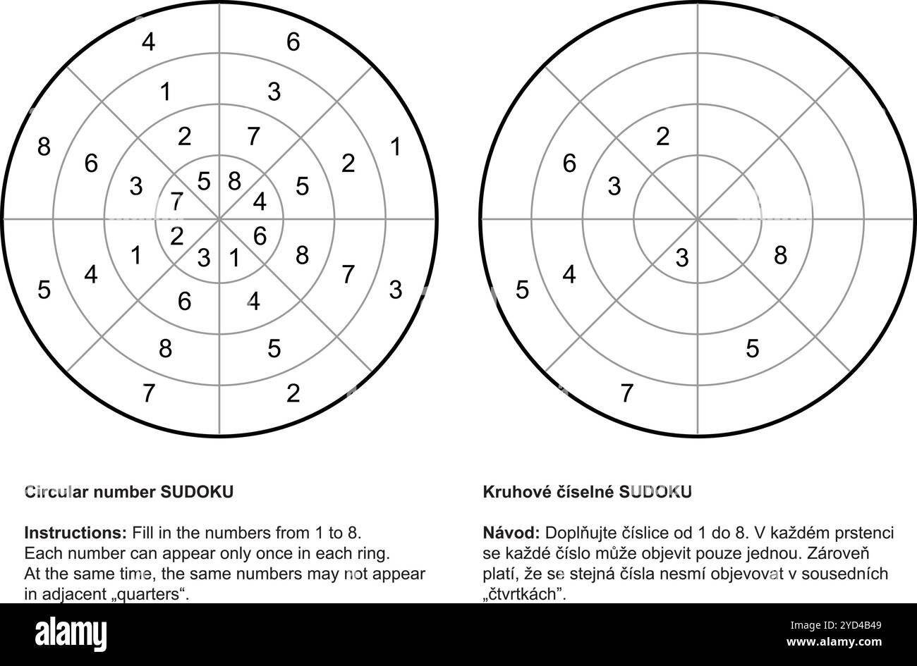 Circular number SUDOKU 011. Vector sudoku puzzle game with numbers Stock Vector Image & Art - Alamy