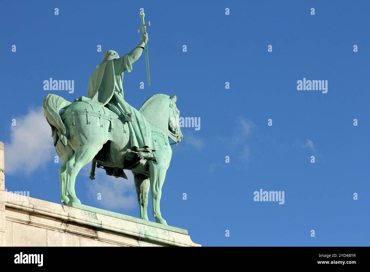 Equestrian Statue of Saint King Saint Louis on basilica Sacre Coeur in ...