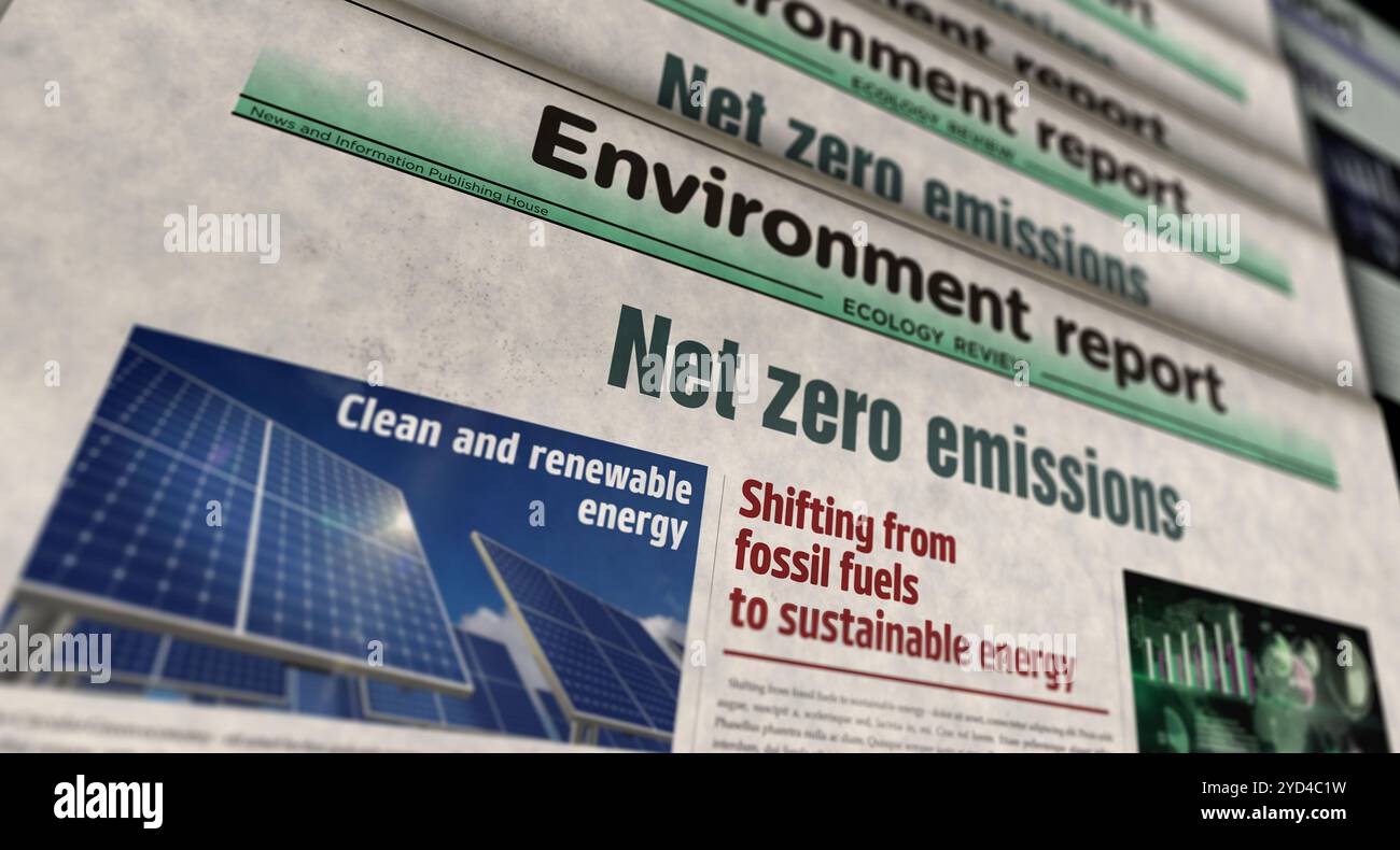 Net zero emissions green energy and decarbonize vintage news and ...