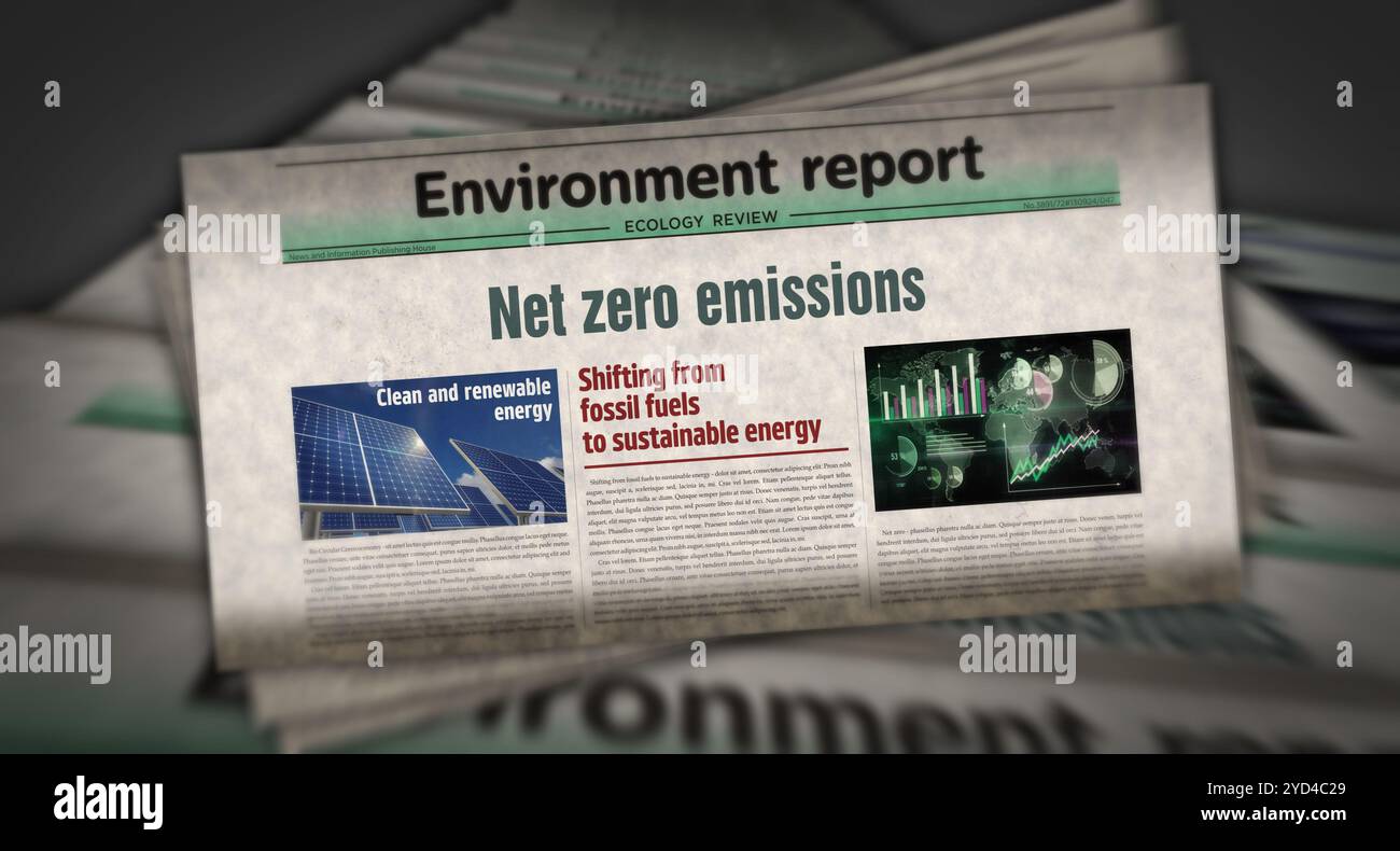 Net zero emissions green energy and decarbonize vintage news and ...