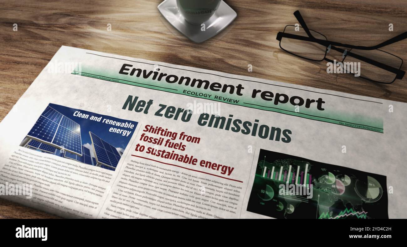 Net zero emissions green energy and decarbonize daily newspaper on ...