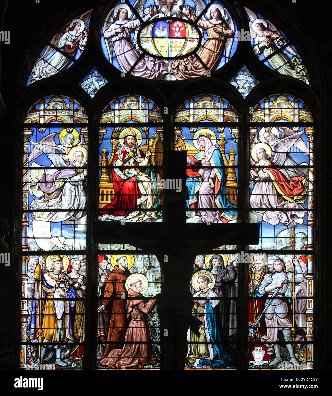 Stained glass window in Saint-Eustache church, Paris, France Stock ...