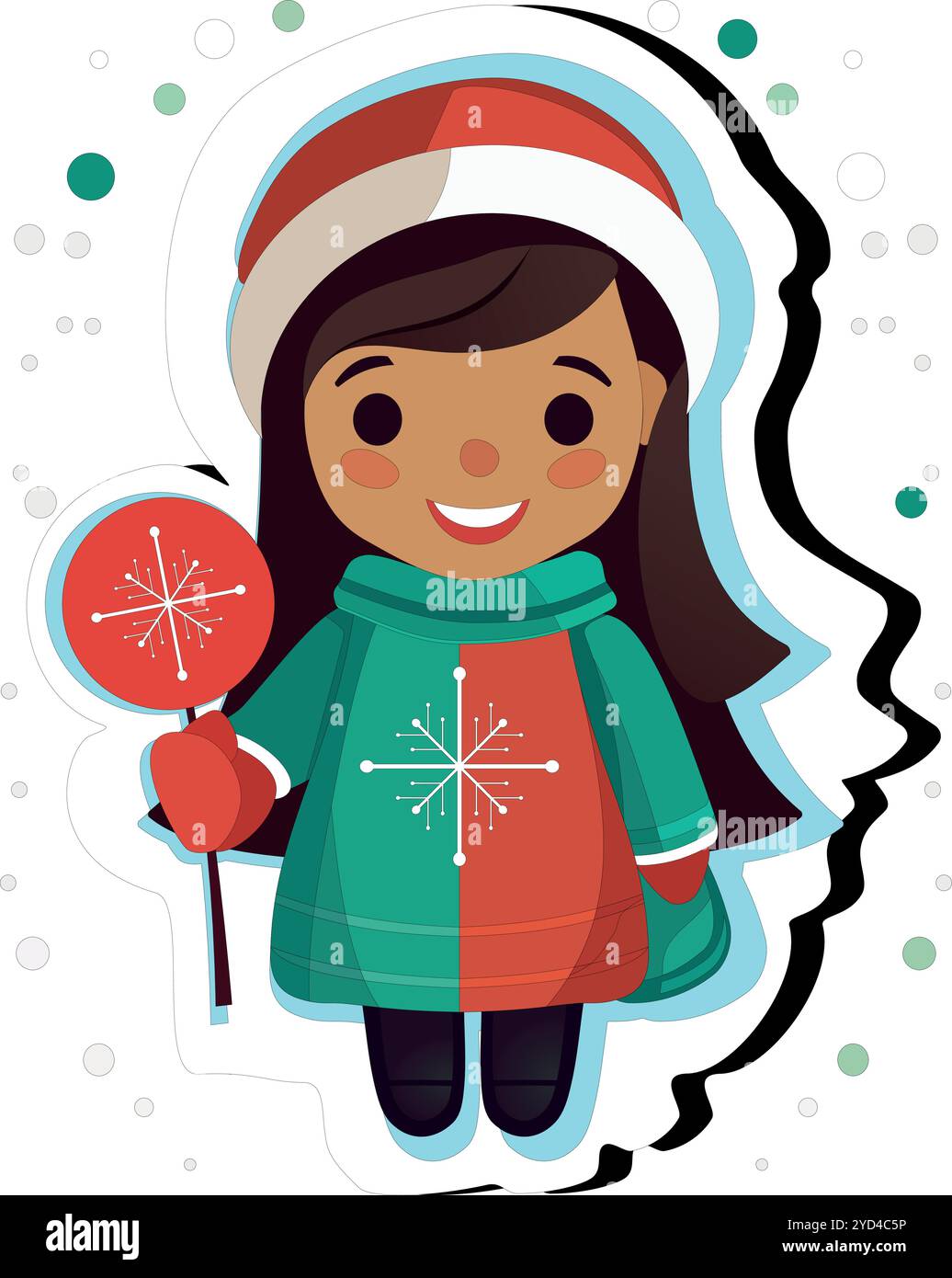 Girl baby fun in winter Stock Vector Images - Alamy