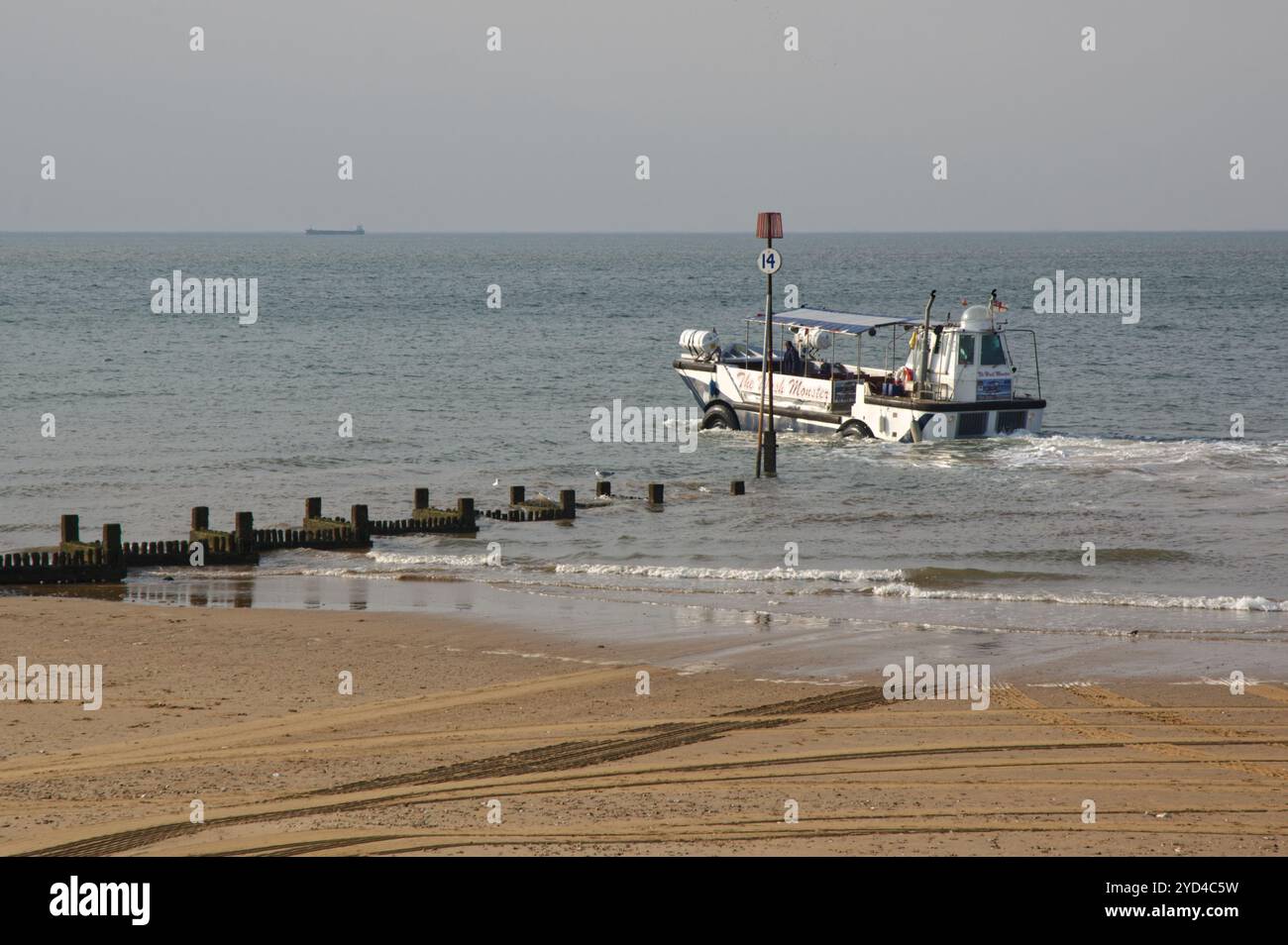 Wiley, the Wash Monster amphibious craft on the beach at Hunstanton in ...