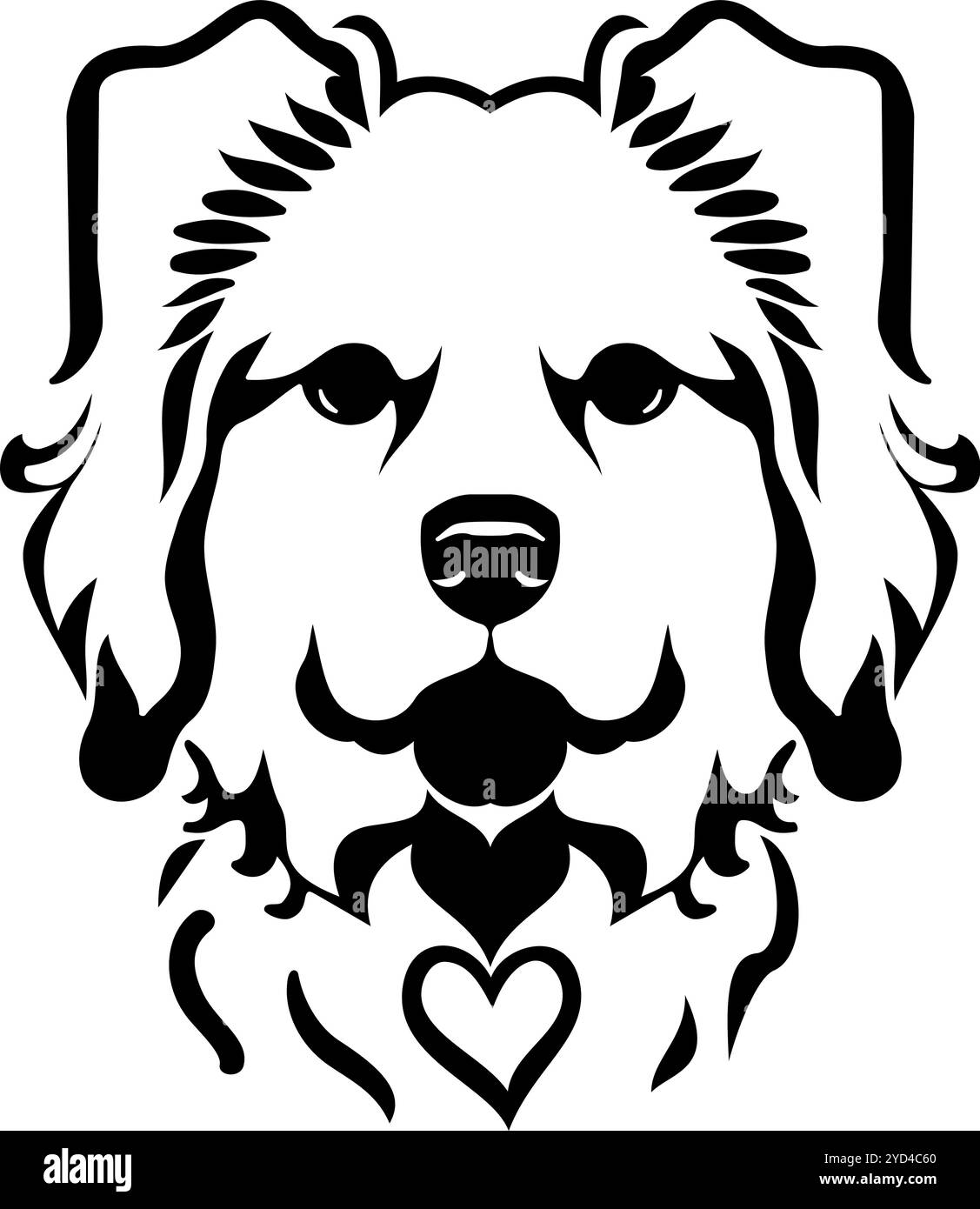 dog with love hearts vector Stock Vector Image & Art - Alamy