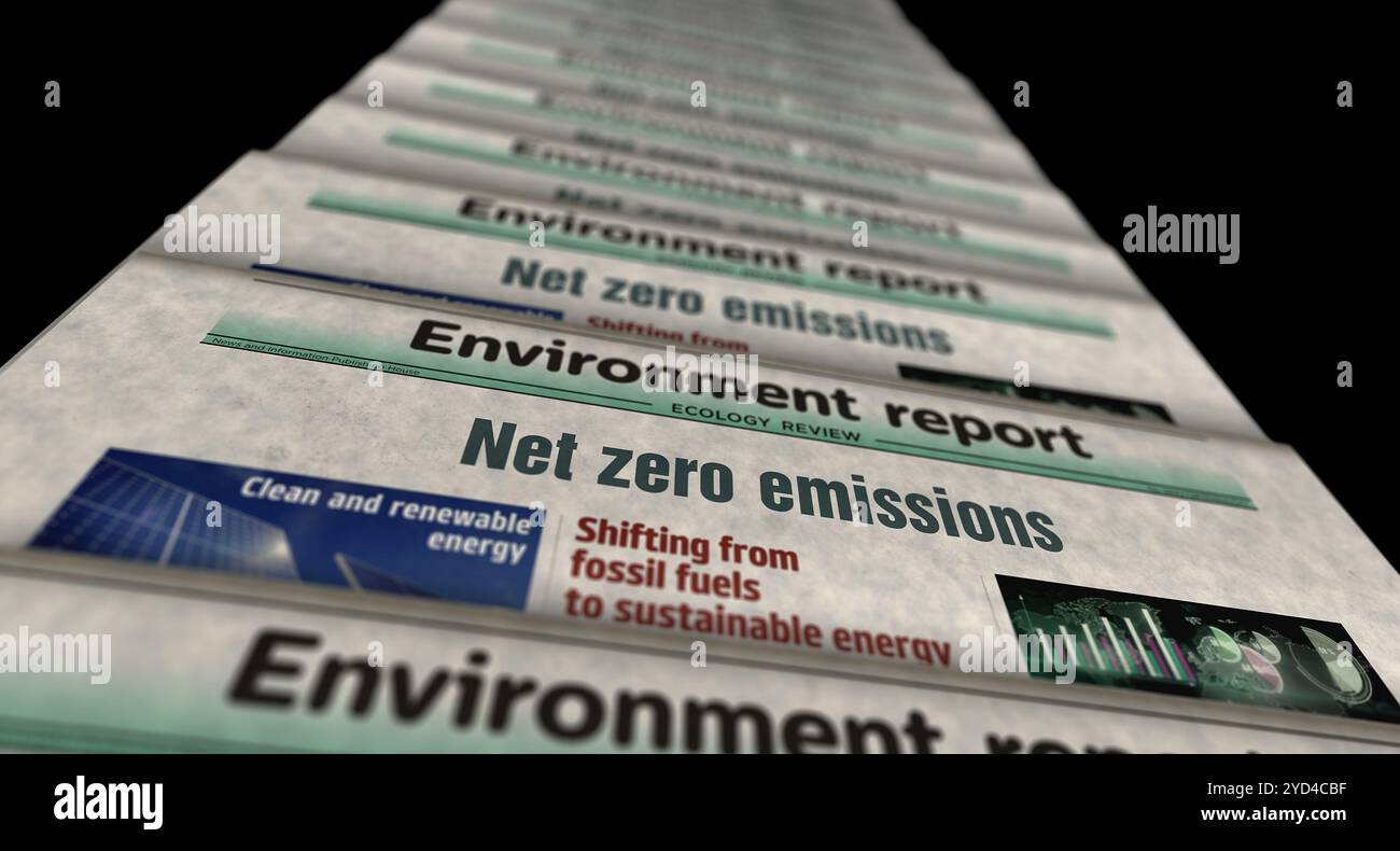 Net zero emissions green energy and decarbonize vintage news and ...