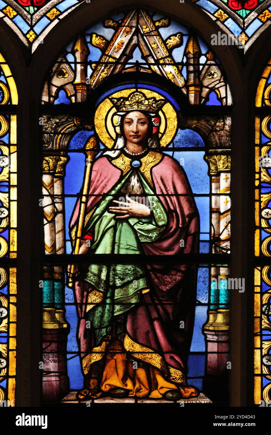 Saint Clothilde stained glass window from Saint Germain-l'Auxerrois ...