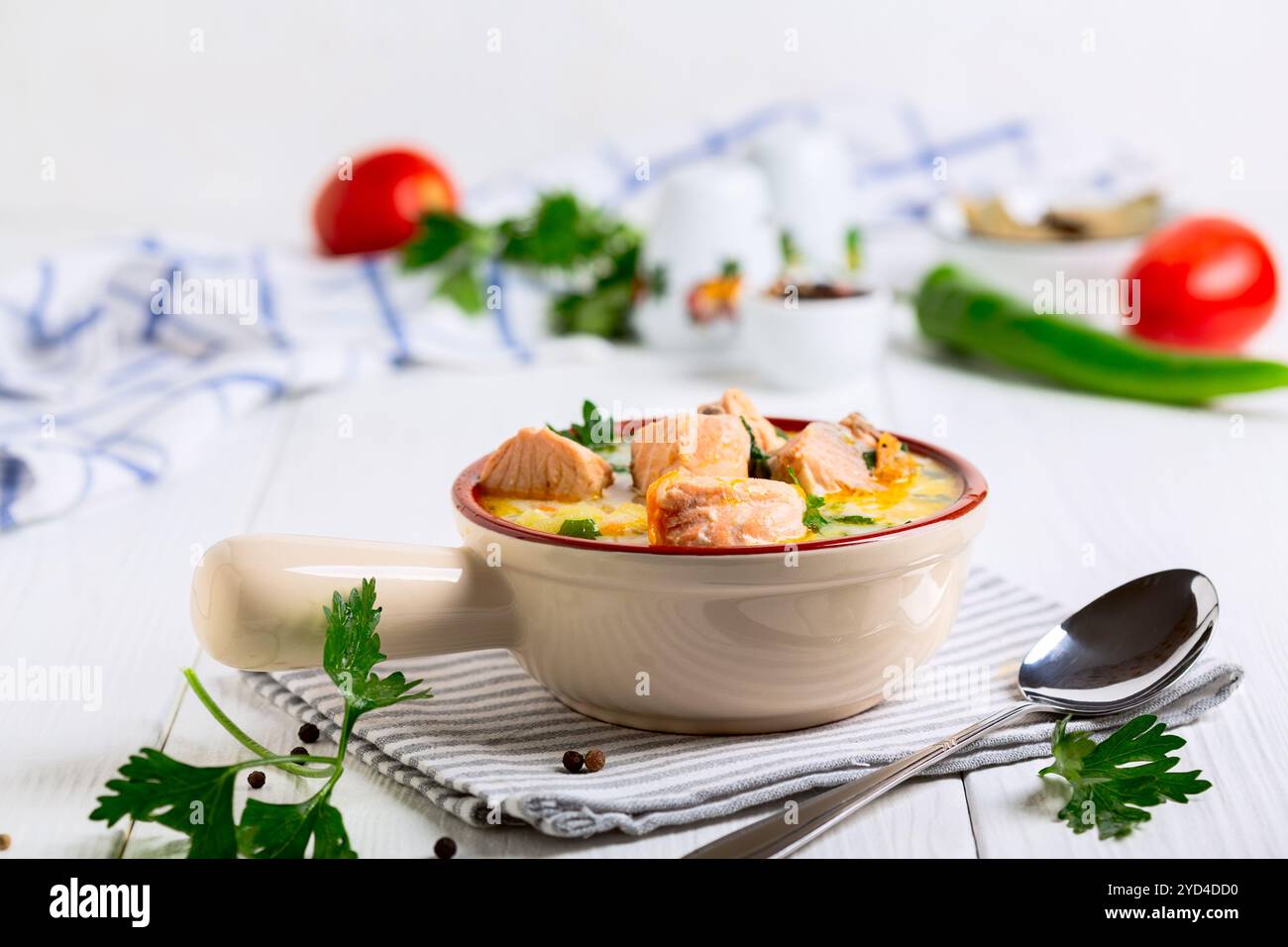 Finnish fish soup salmon hi-res stock photography and images - Alamy