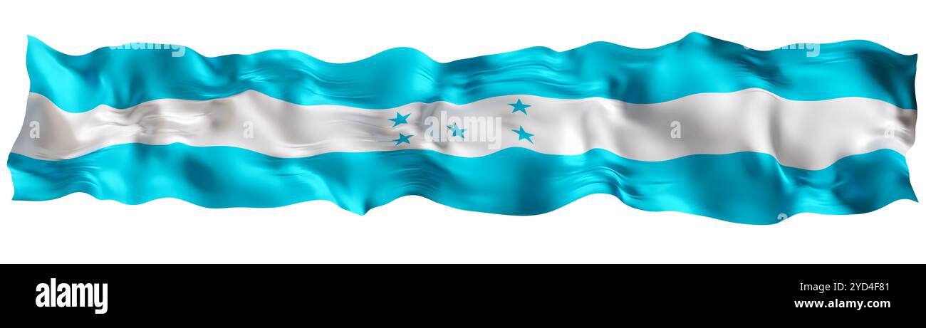 Stylized flag of Honduras waving in the wind, isolated on white ...
