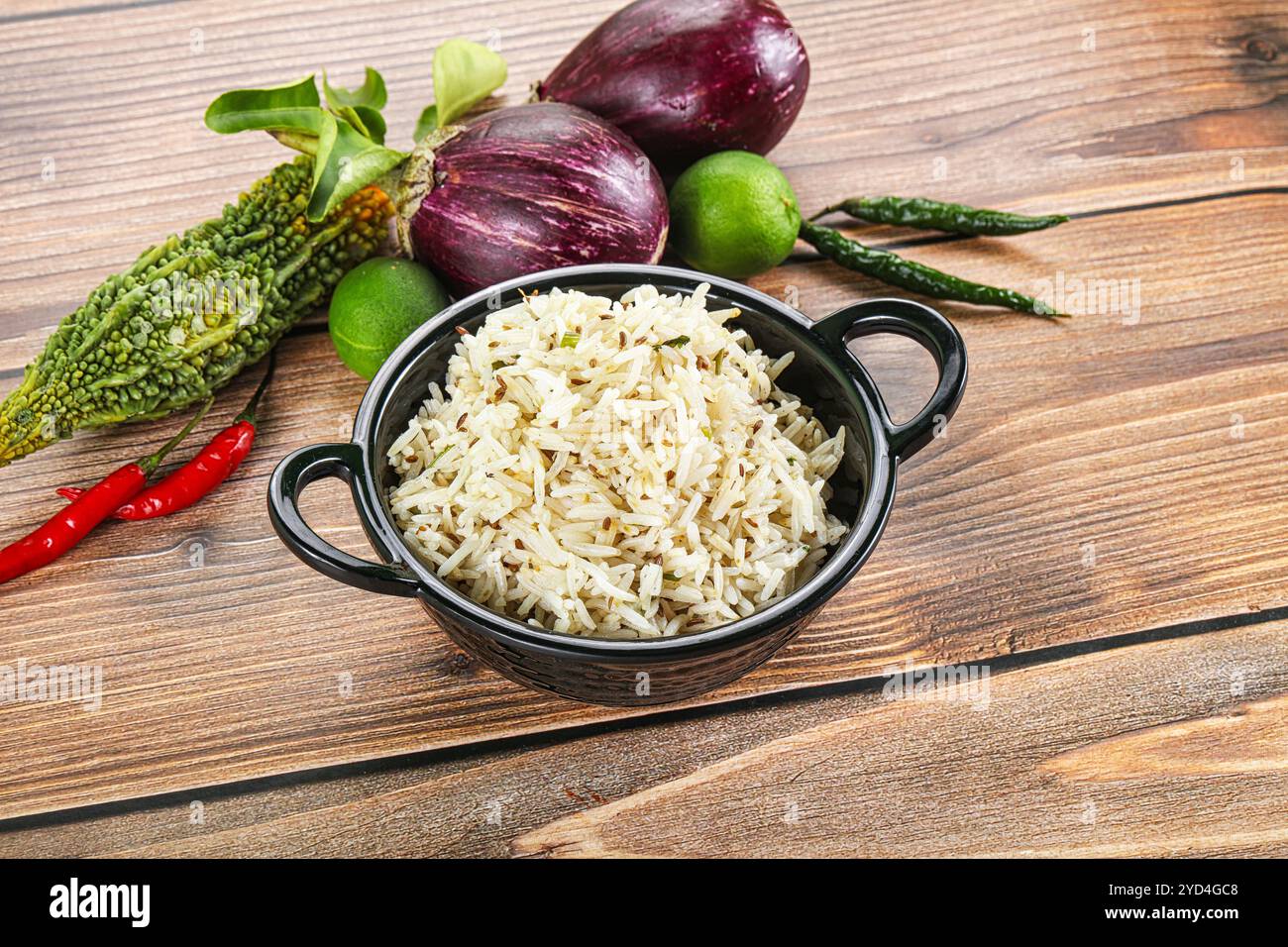Indian vegan cuisine - jeera rice basmati Stock Photo - Alamy