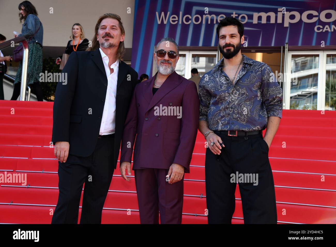 Luka Peros, Selim Bayraktar, and Serkan Cayoglu attend the photocall of ...