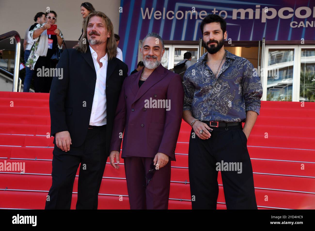 Luka Peros, Selim Bayraktar, and Serkan Cayoglu attend the photocall of ...