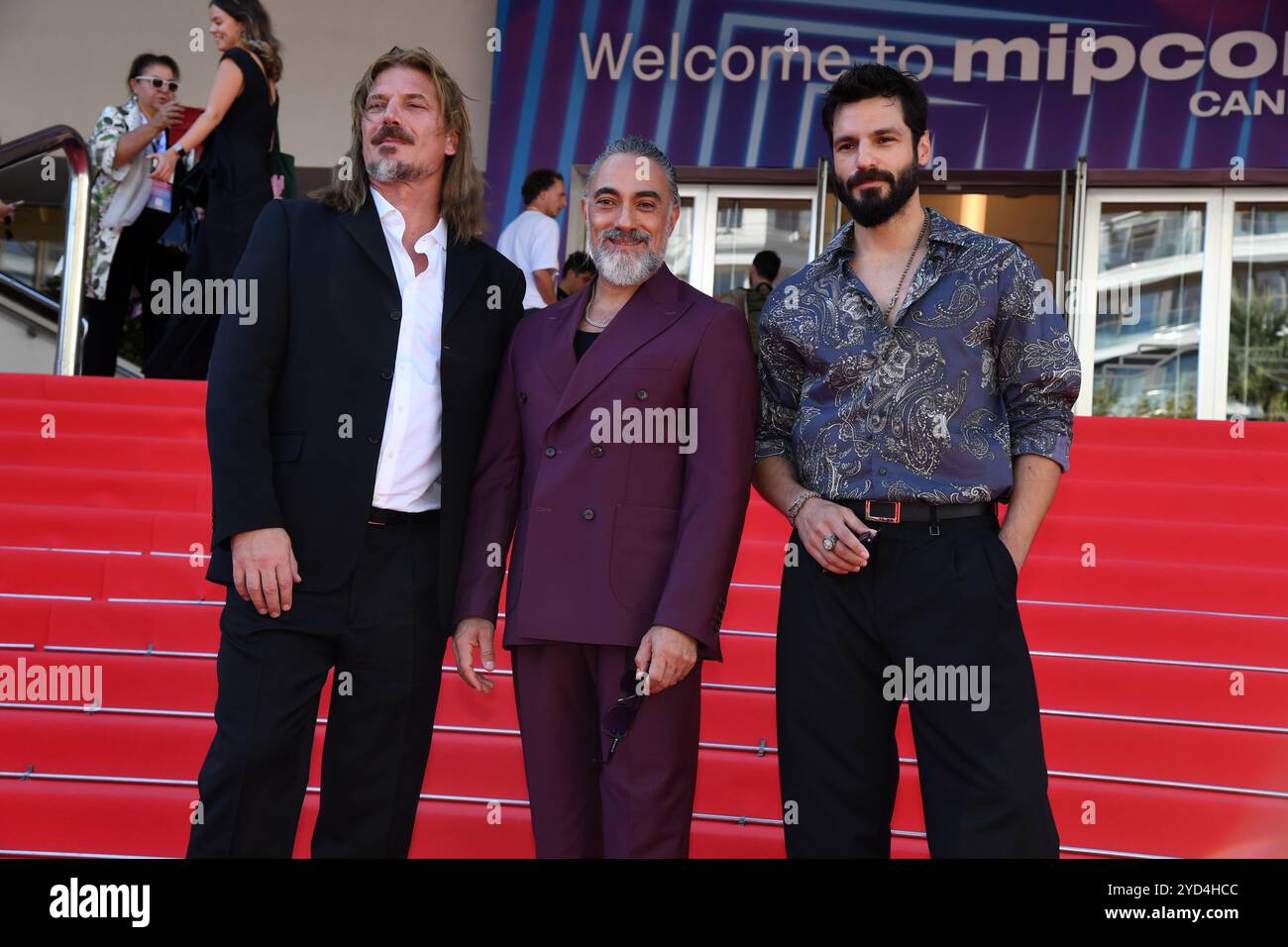 Luka Peros, Selim Bayraktar, and Serkan Cayoglu attend the photocall of ...