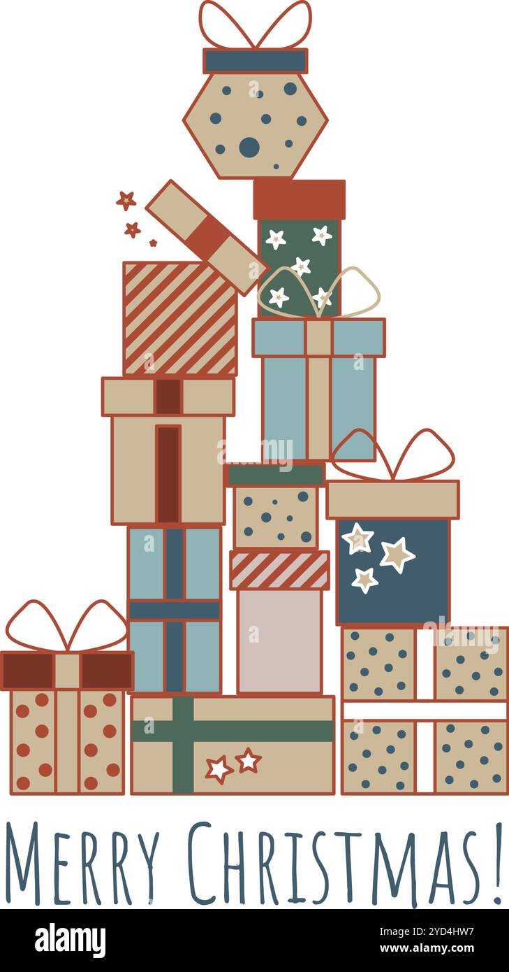 Christmas composition surprise gifts Stock Vector Images - Alamy