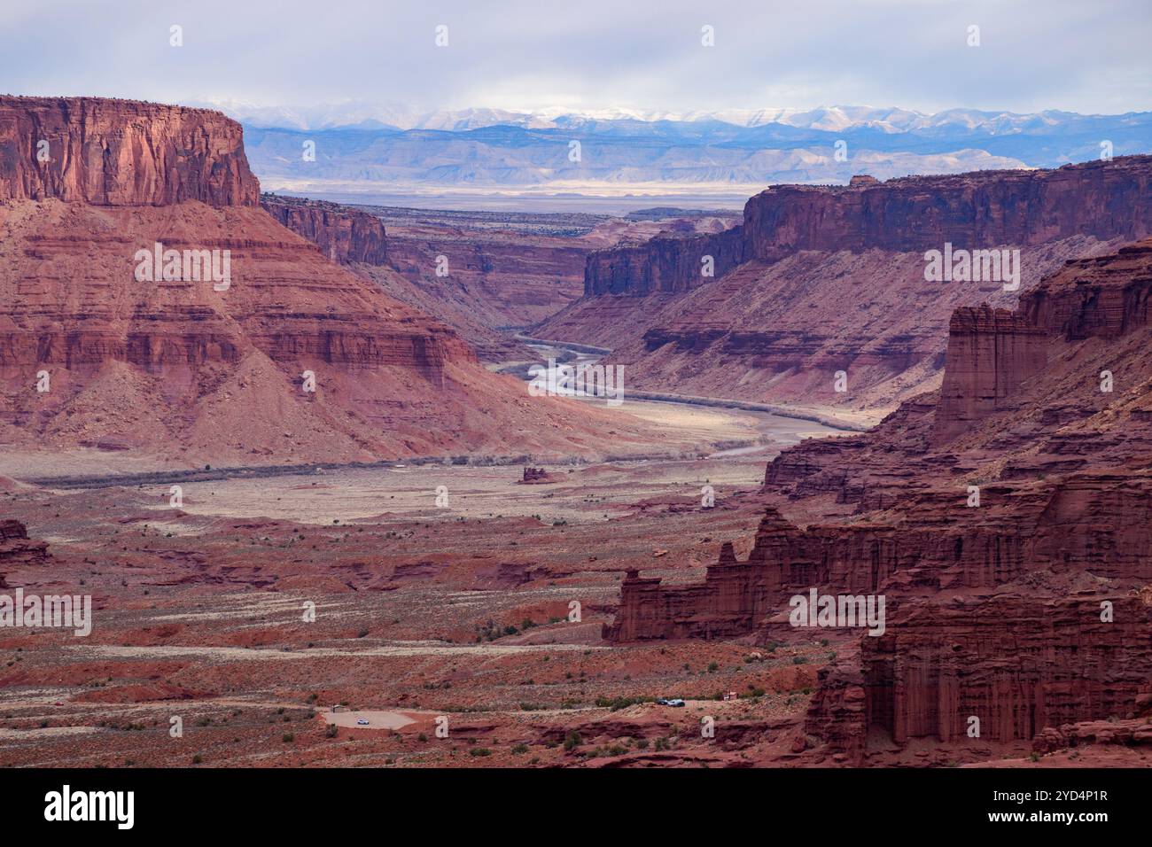 Breathtaking view of the Colorado River winding between the majestic ...