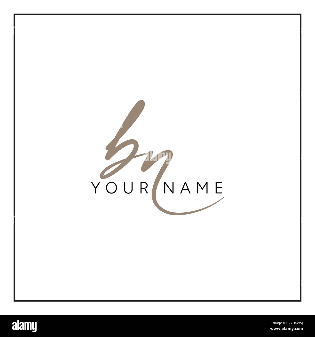 Handwritten Signature logo for Initial Letter BN - Vector Logo Template ...