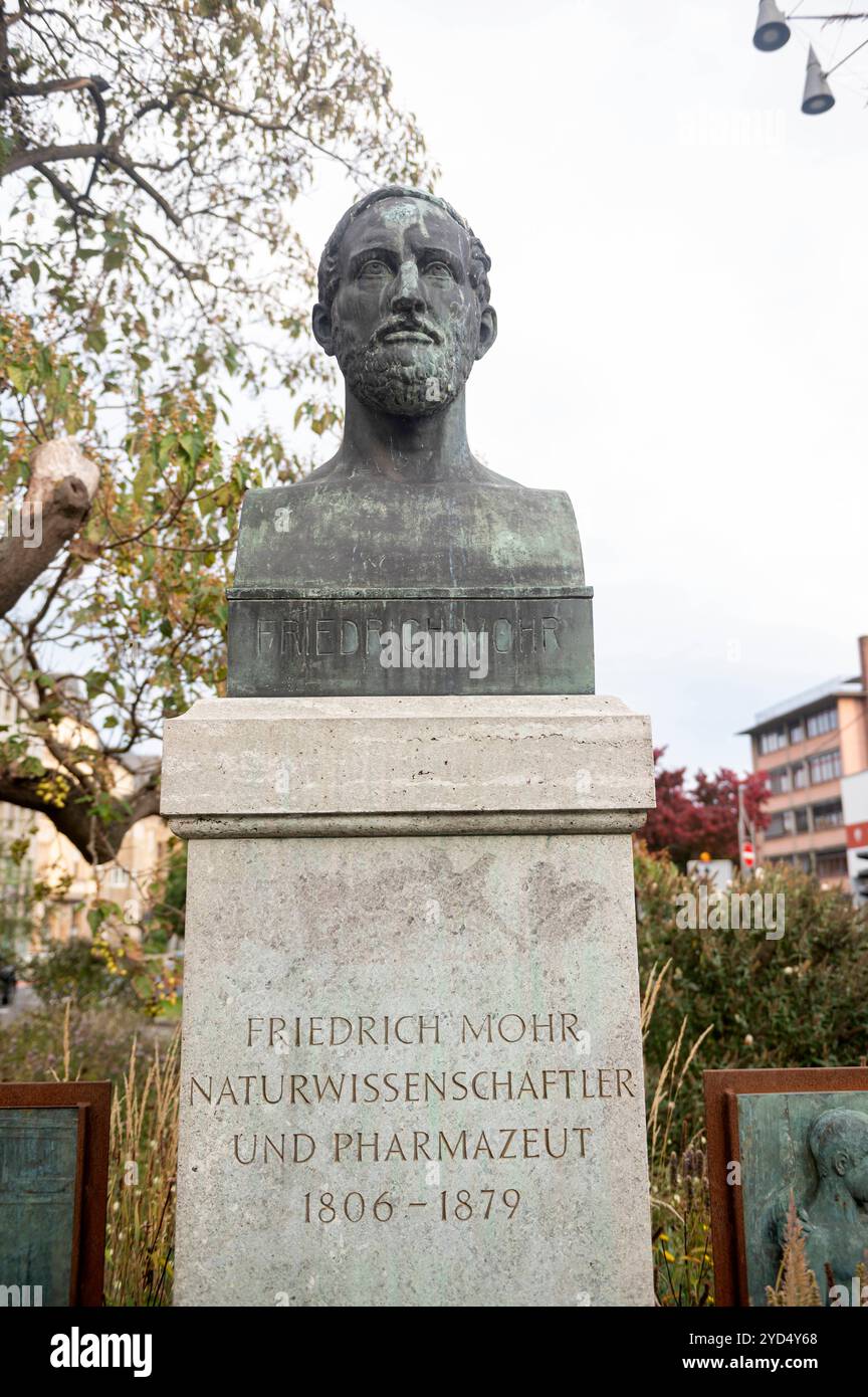 Koblenz Germany 6th October 2024. Statue to Karl Friedrich Mohr, a ...