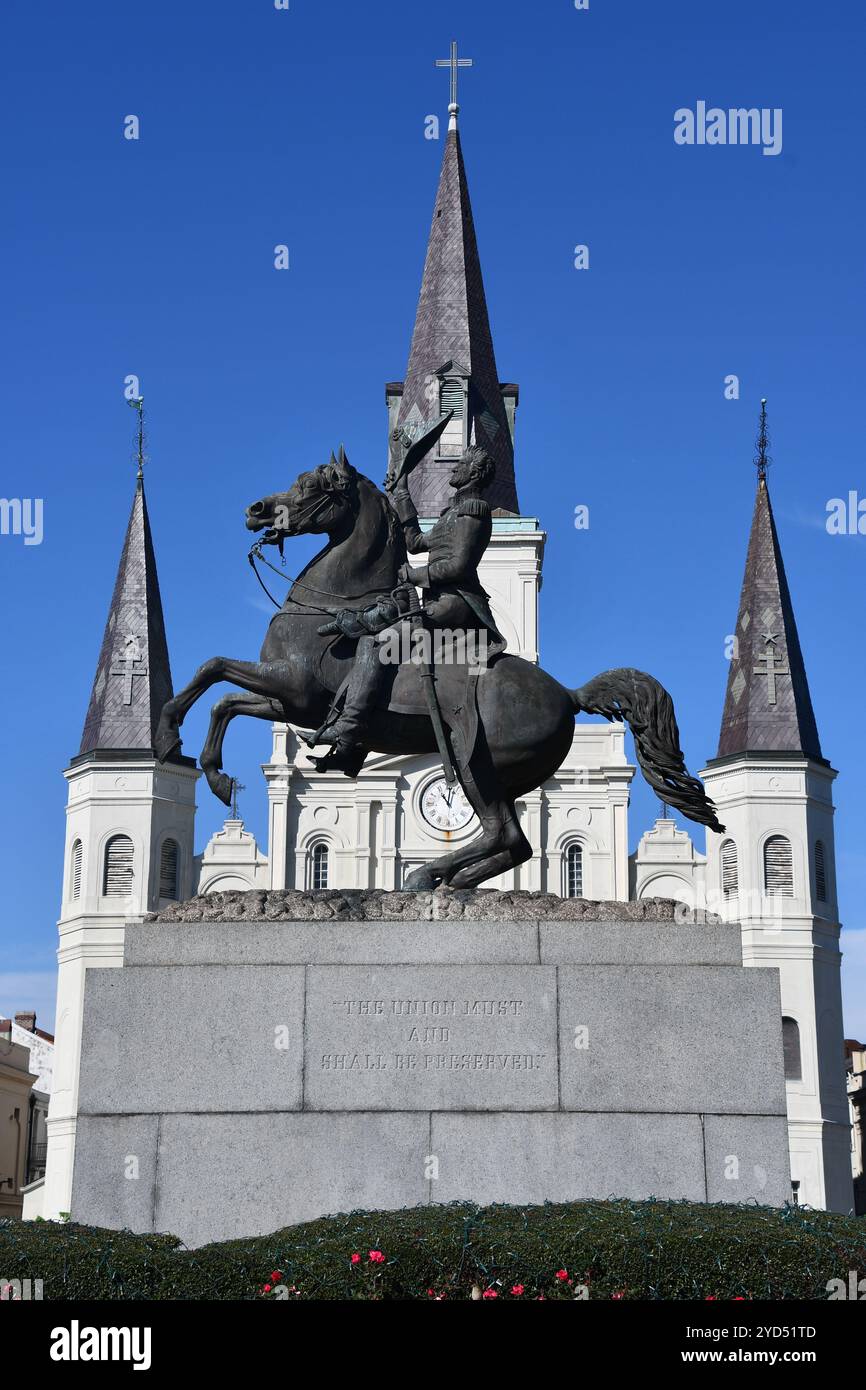 Andrew Jackson statue at Jackson Square in the French Quarter in New ...