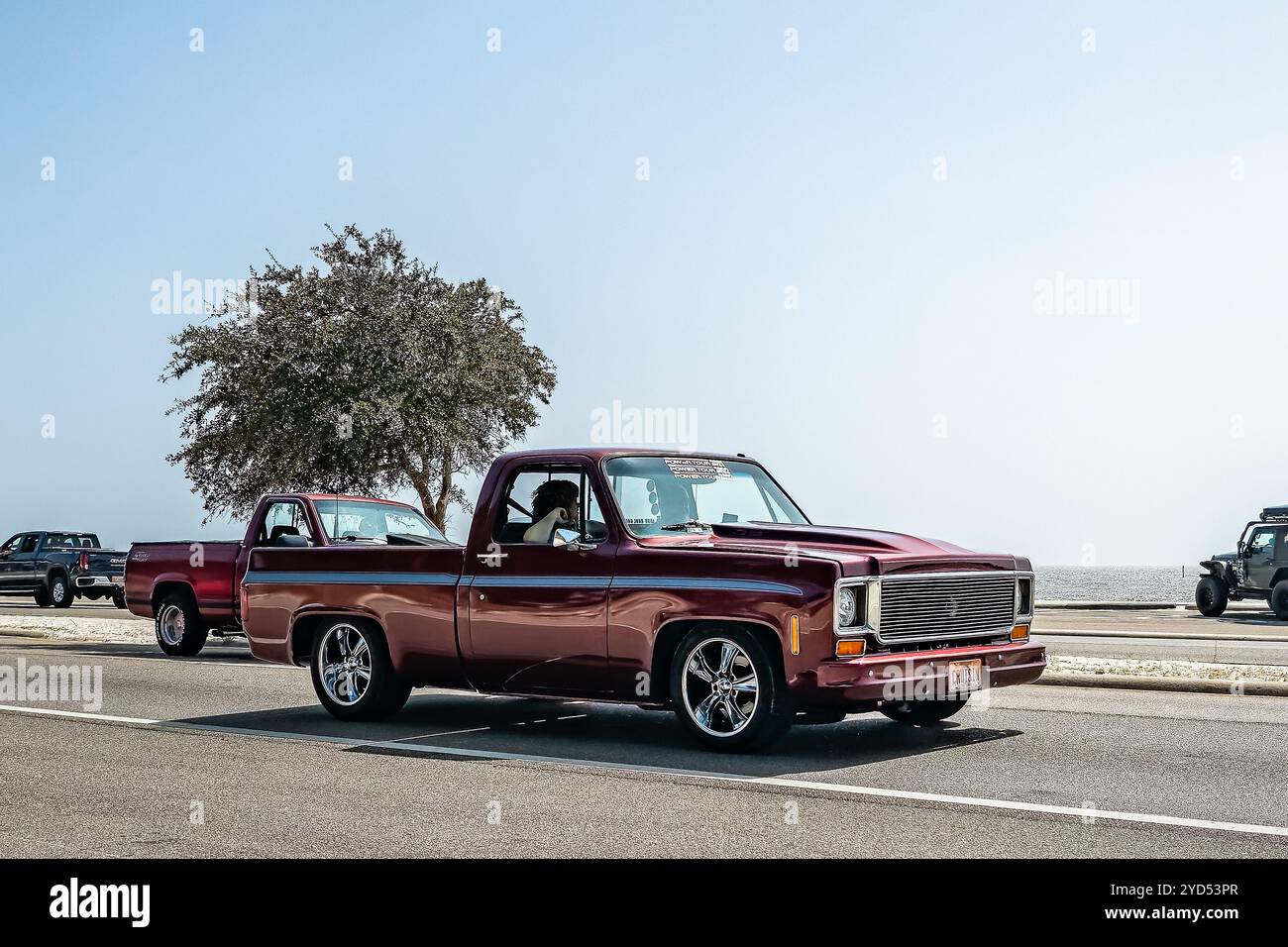 Gulfport, MS - October 04, 2023: Wide angle front corner view of a 1974 ...