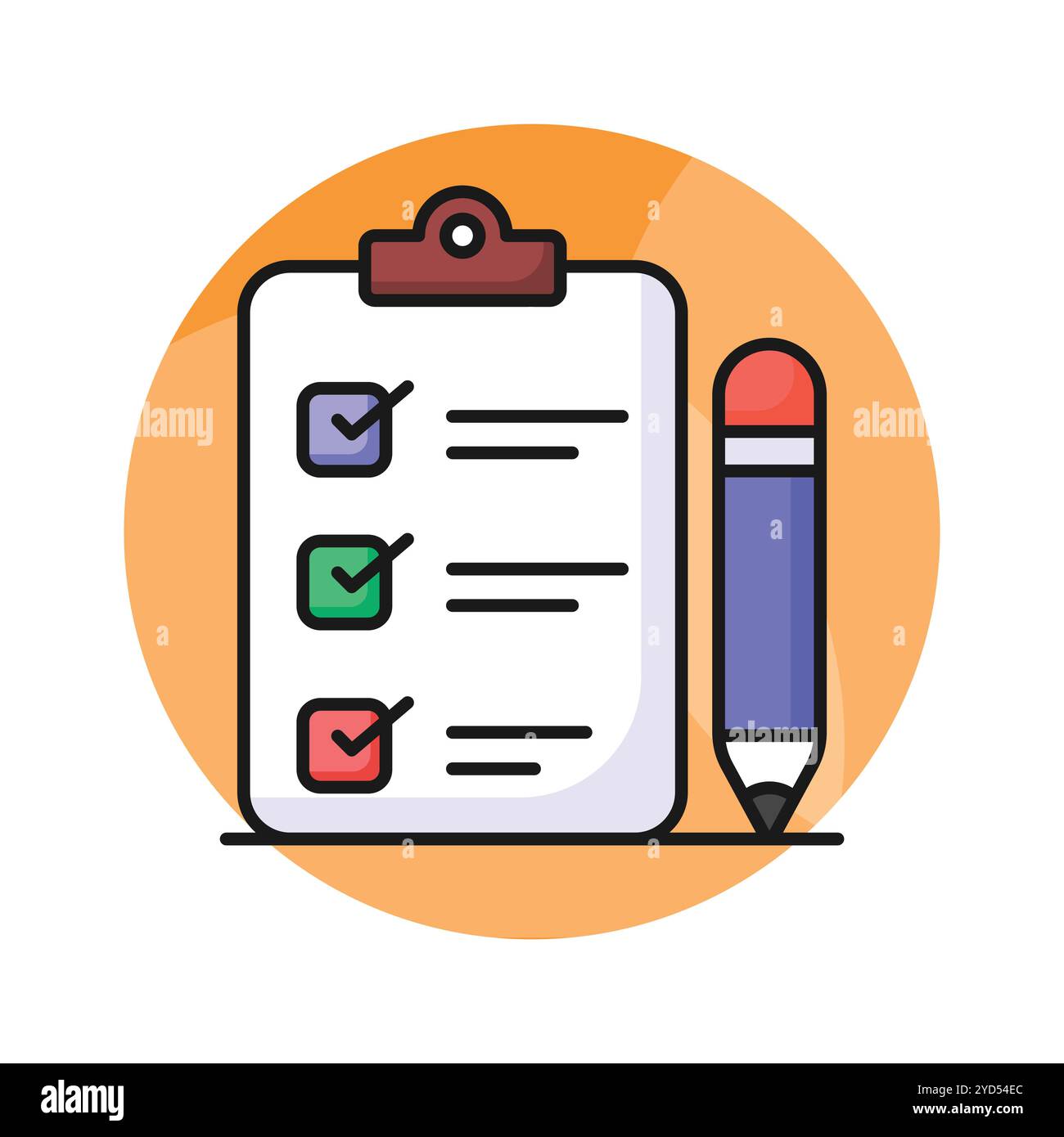 Carefully designed checklist icon represents a list of tasks or items ...