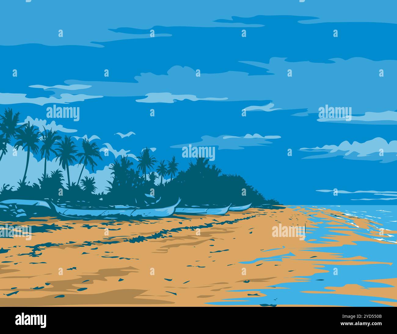 Bangka in Santa Fe Beach Bantayan Island Philippines WPA Poster Art ...