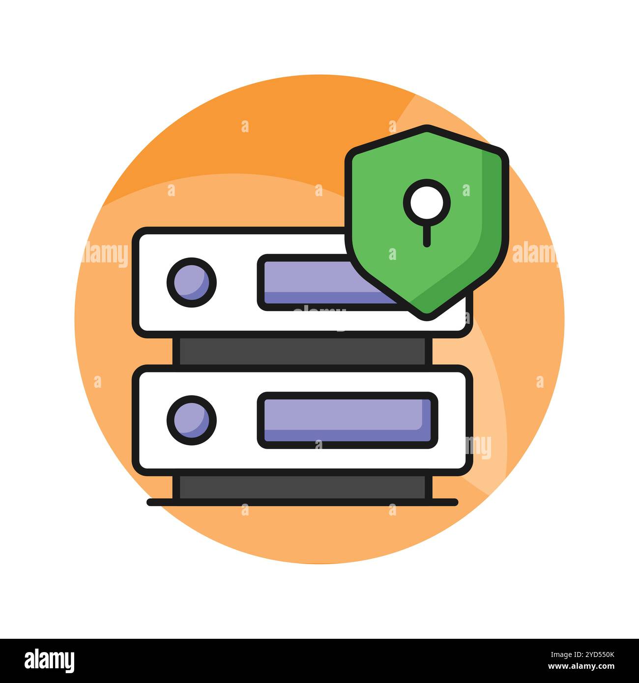 Protection shield with data server showing concept of data server ...