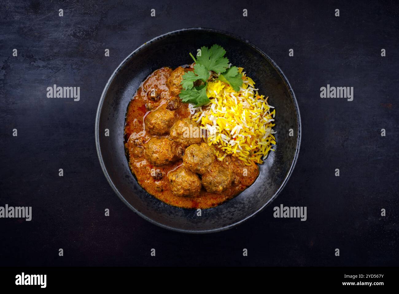 Traditional spicy Indian meat balls curry Rogan Josh with ground beef ...