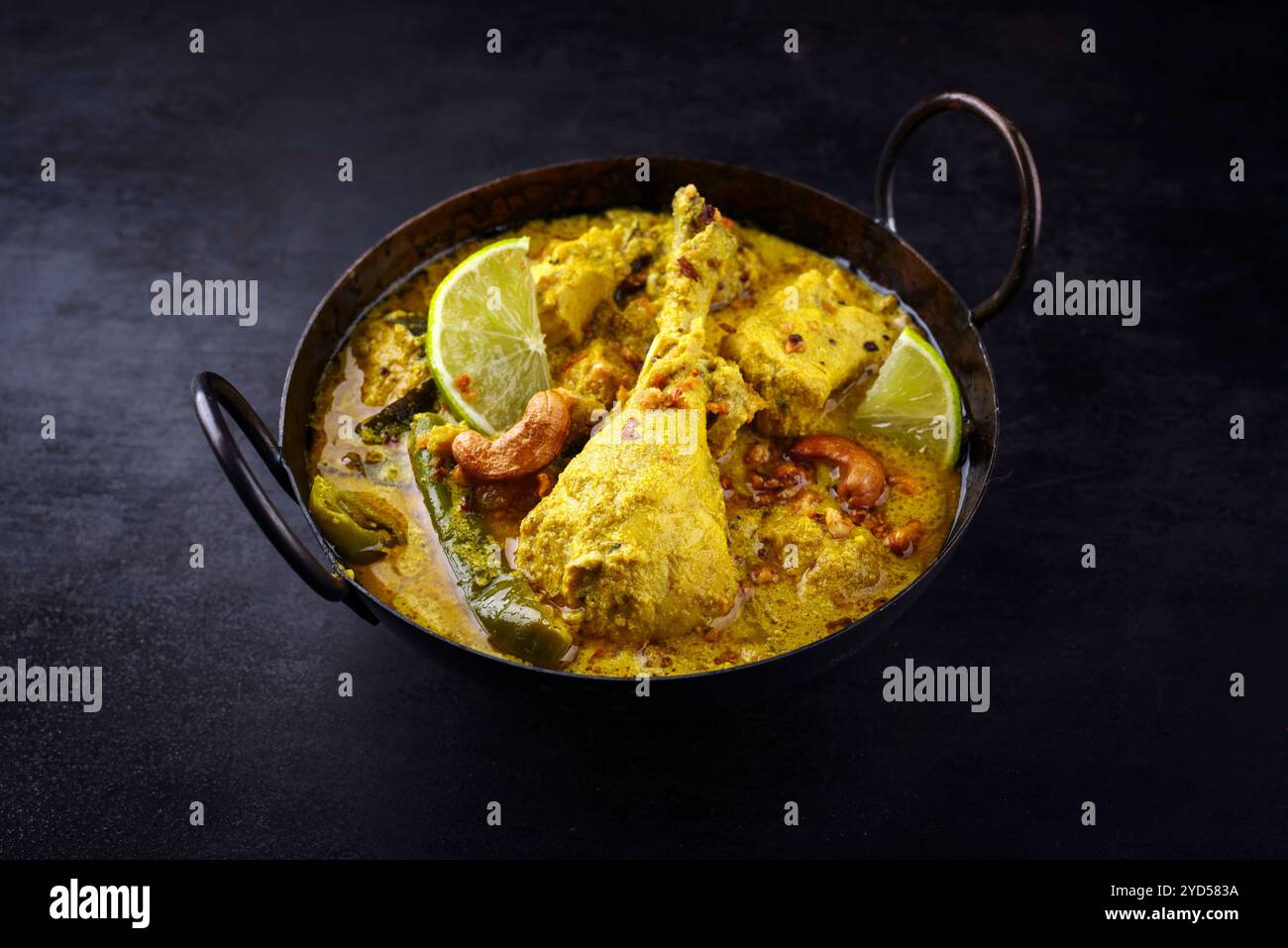 Traditional spicy Indian chicken Madras curry with drumsticks Stock ...