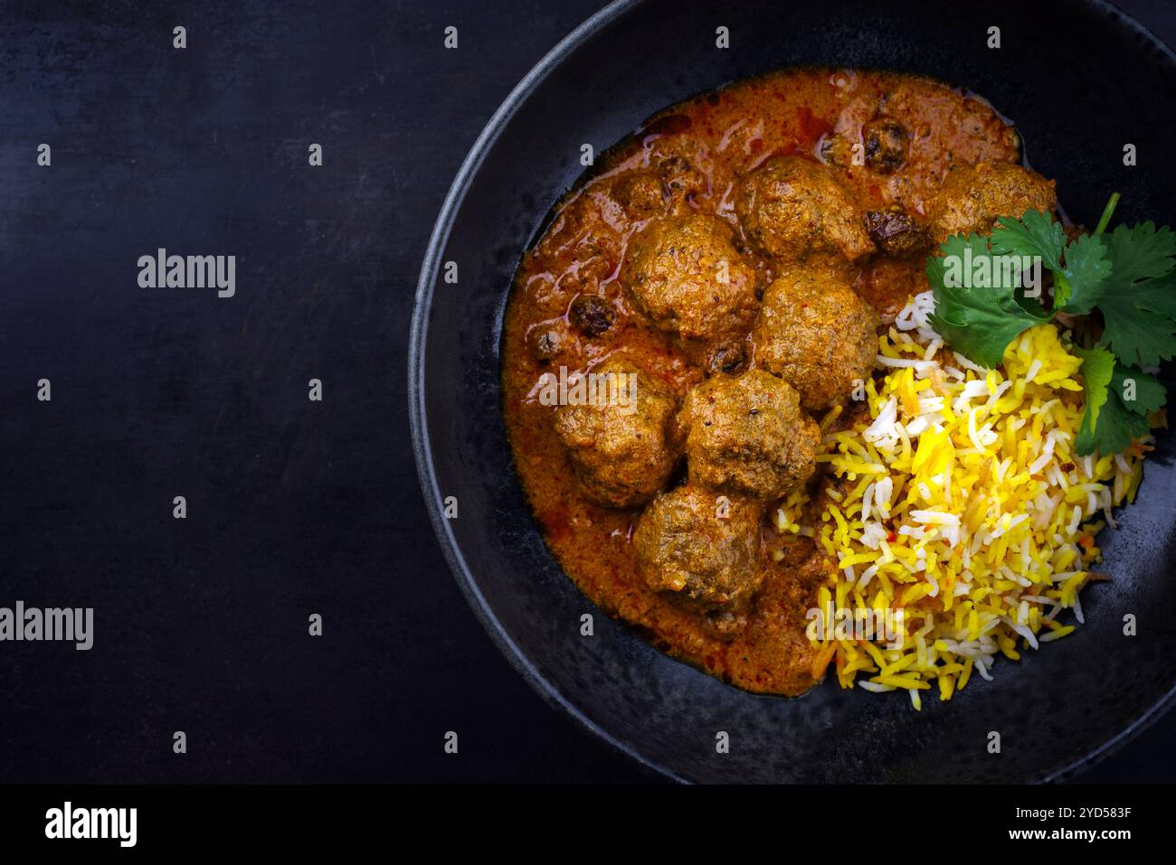 Traditional spicy Indian meat balls curry Rogan Josh with ground beef ...