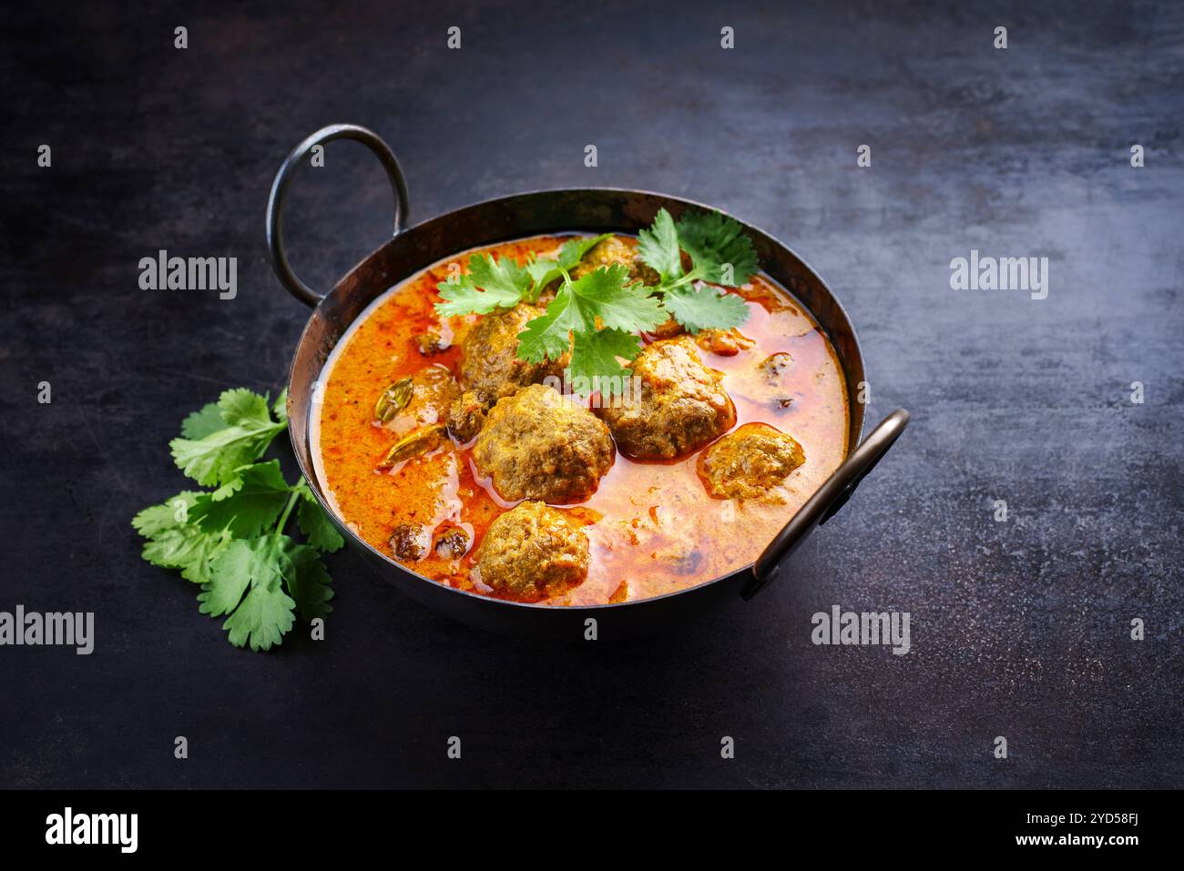 Traditional spicy Indian meat balls curry Rogan Josh with ground beef ...