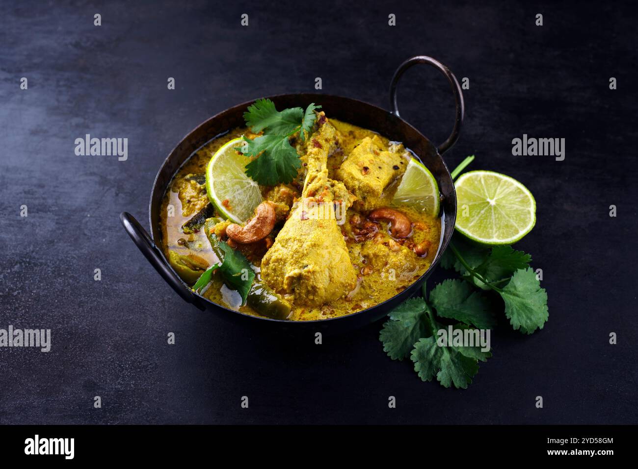 Traditional spicy Indian chicken Madras curry with drumsticks Stock ...