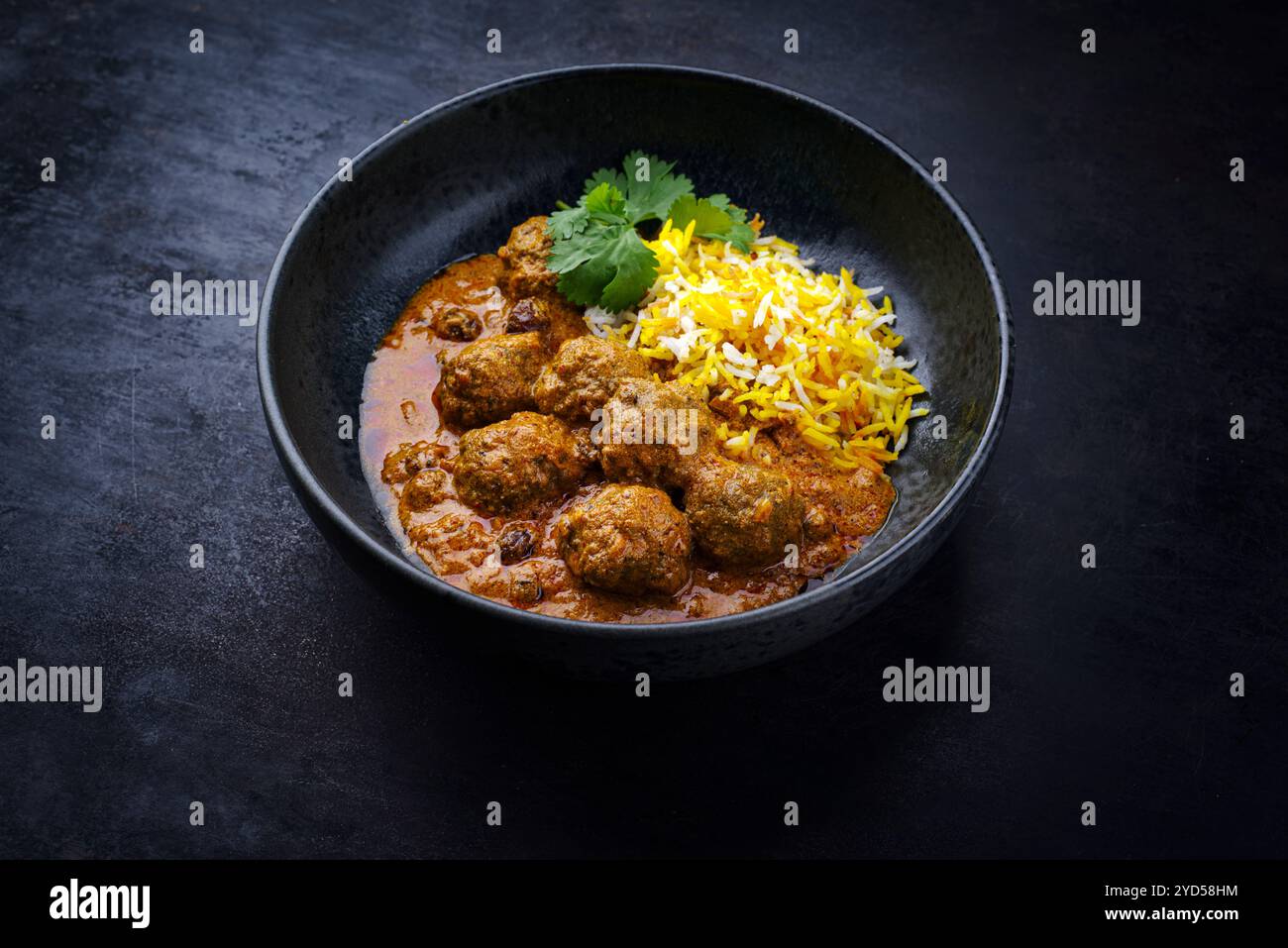 Traditional spicy Indian meat balls curry Rogan Josh with ground beef ...