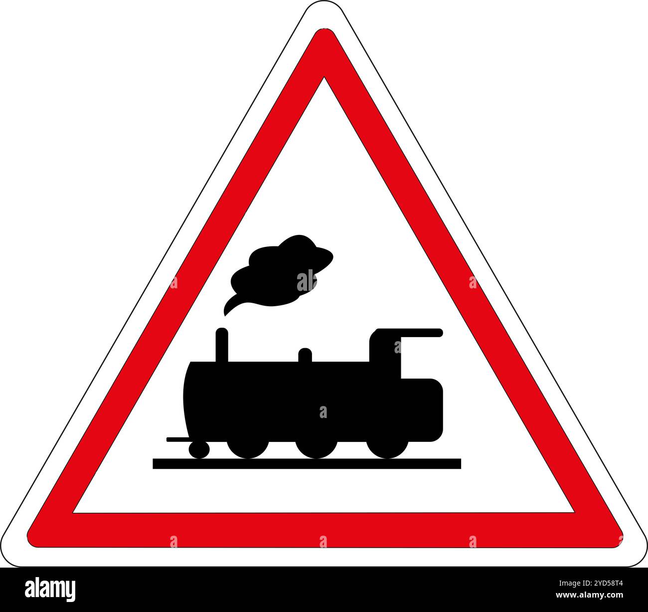 French road sign: level crossing without barrier Stock Photo - Alamy