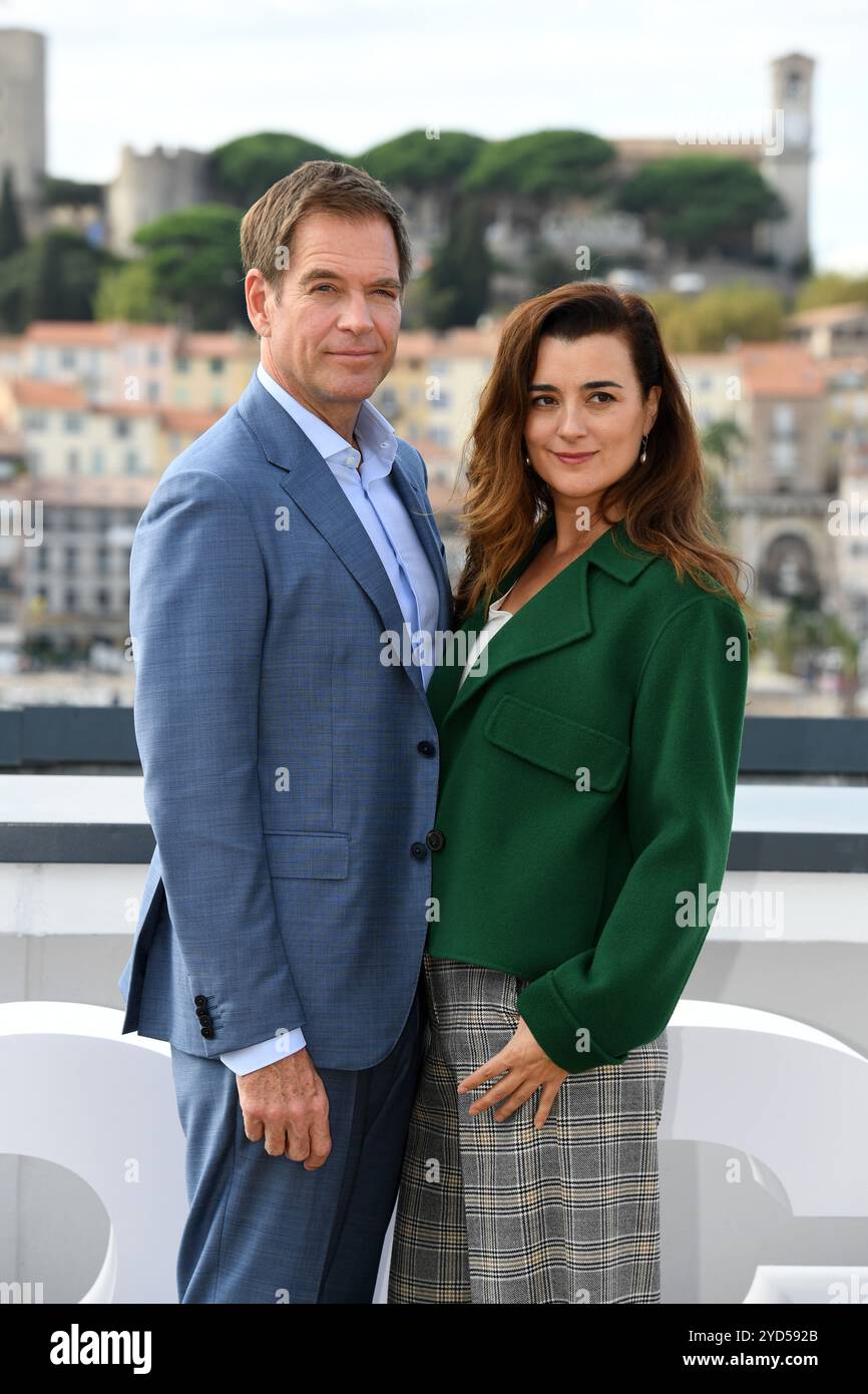 Michael Weatherly and Cote de Pablo attend the photocall of "NCIS: Tony ...