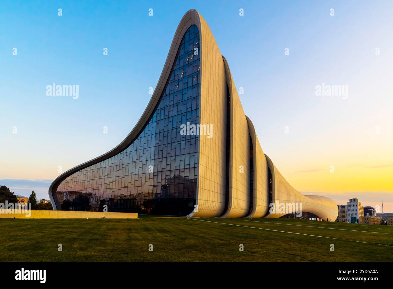 The Heydar Aliyev Center building complex in Baku, Azerbaijan. It was ...