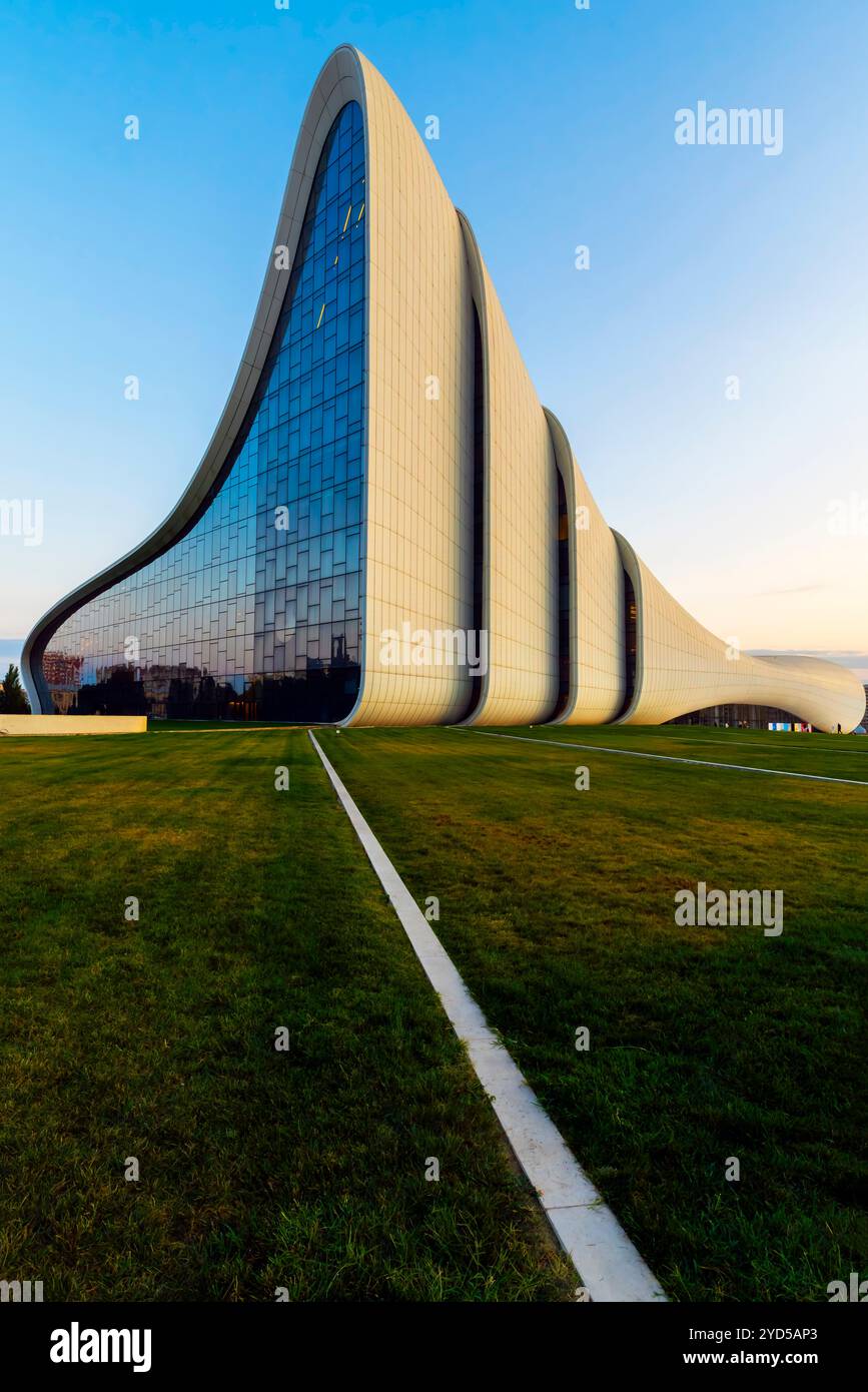 The Heydar Aliyev Center building complex in Baku, Azerbaijan. It was ...