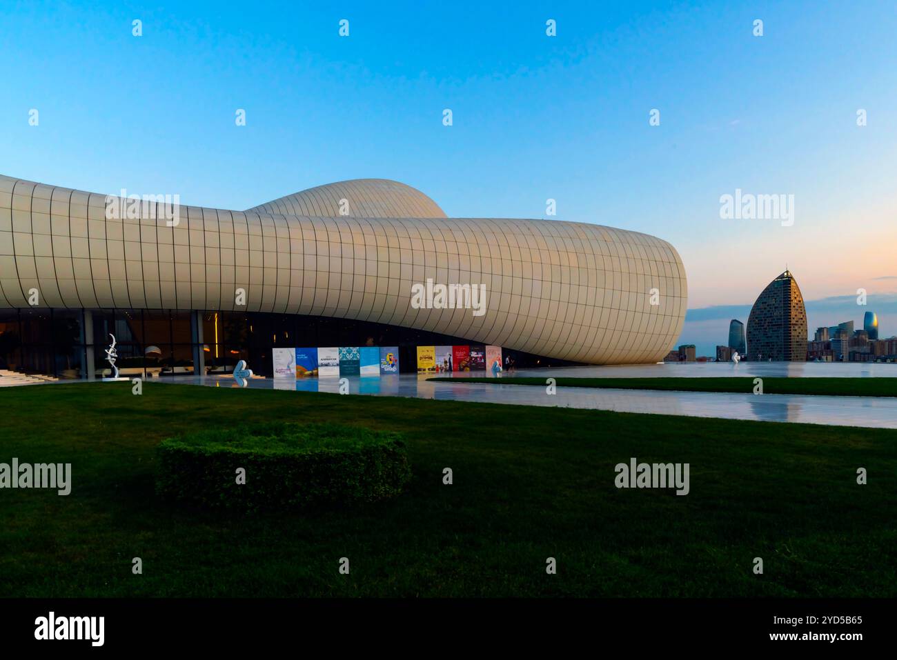 The Heydar Aliyev Center building complex in Baku, Azerbaijan. It was ...