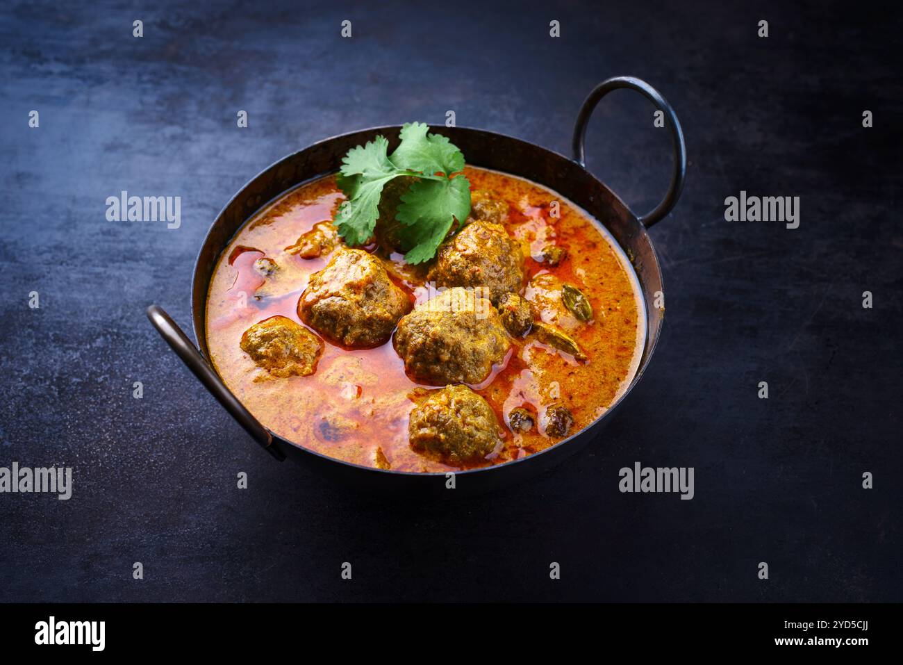 Traditional spicy Indian meat balls curry Rogan Josh with ground beef ...